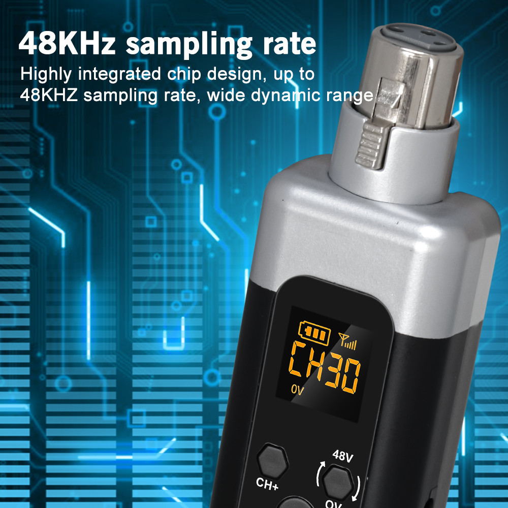 2.4Ghz Wireless Microphone System Transmitter Receiver for Dynamic ...