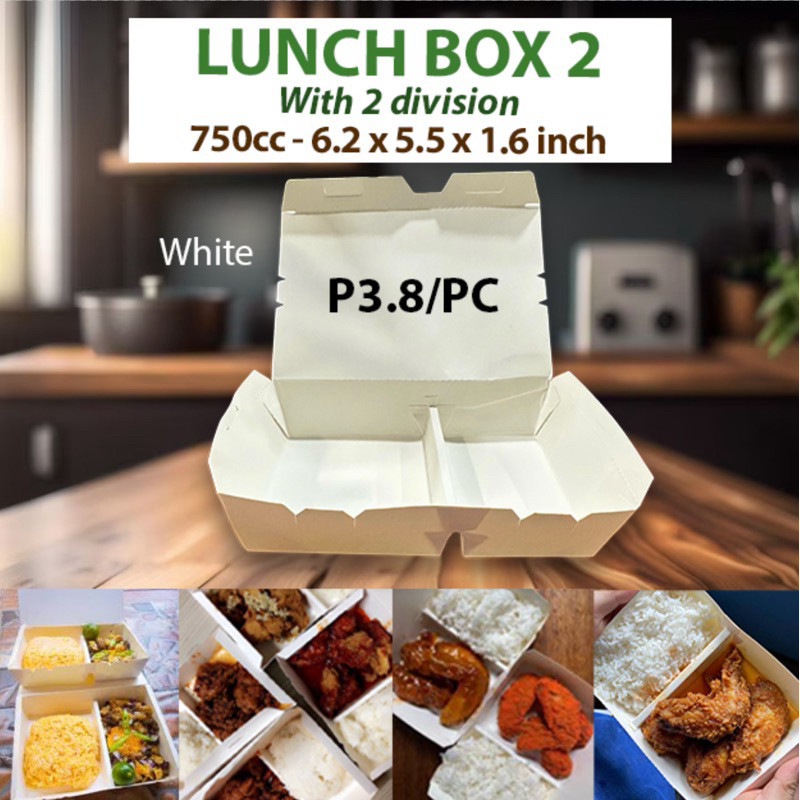 [50 PCS] 2 DIVISION LUNCH MEAL BOX 750CC | RICE MEAL CHICKEN ULAM ...