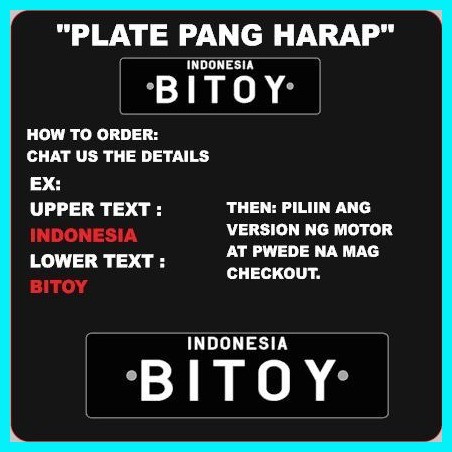 indonesian malaysian plate number inspired front plate HONDA CLICK ...