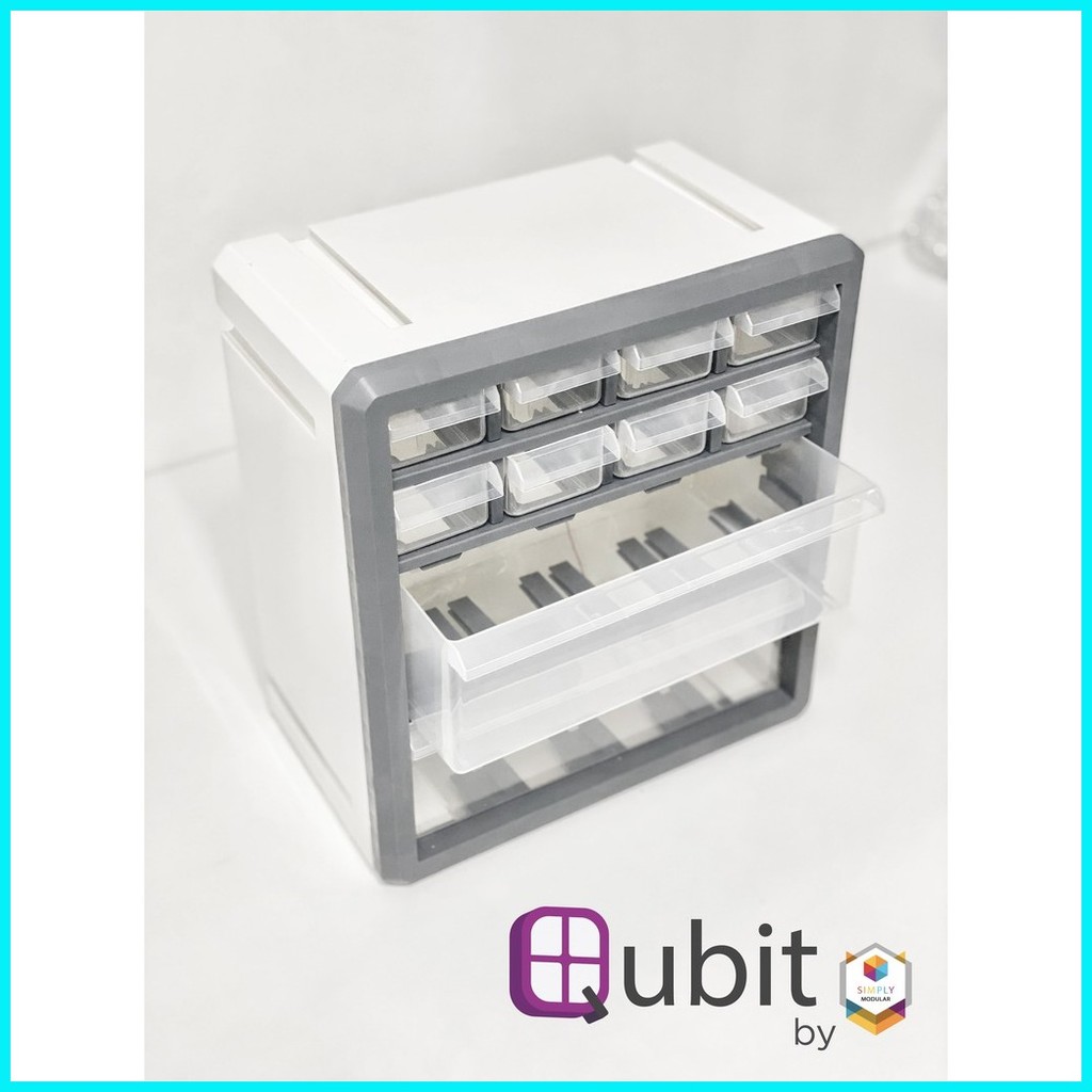 Qubit Deca Cube Mini Desktop Drawer with Transparent Compartments ...