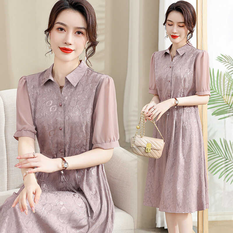 Ang Mama Tag-Init Maikling Manggas Damit Ng Temperamento, Babae Na May ...