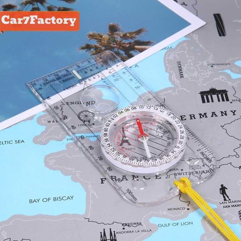 Orienteering Camping Scouts Baseplate Map Magnifying Compass Ruler ...