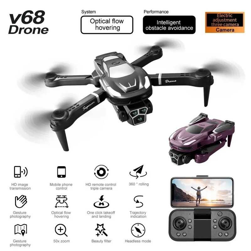 V2024 New V68 Original Professional 8K Aerial Photography Dual-Camera ...