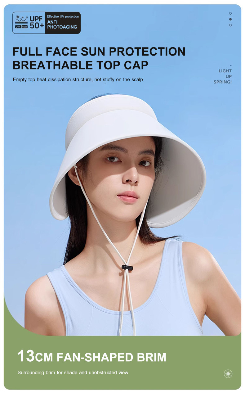 CAMEL CROWN 2024 Outdoor Wrap-around Large Brim Sun Hat with Open Top, UV Protection UPF50 ...