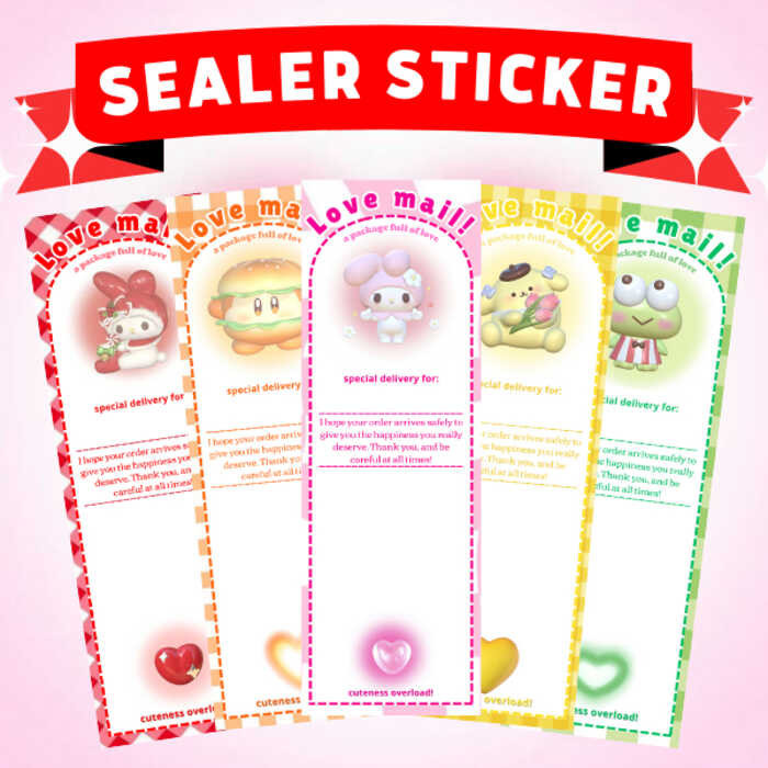 love mail sealer sticker 10 pcs kulay-kulay na disenyo [UNK] basahin ...