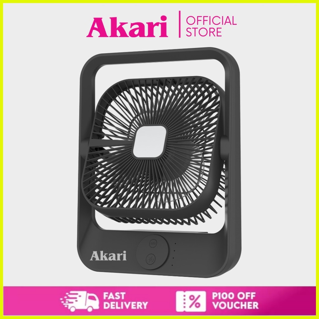 Akari 8" Rechargeable Box Fan w/ LED (ARF-8058) | Shopee Philippines