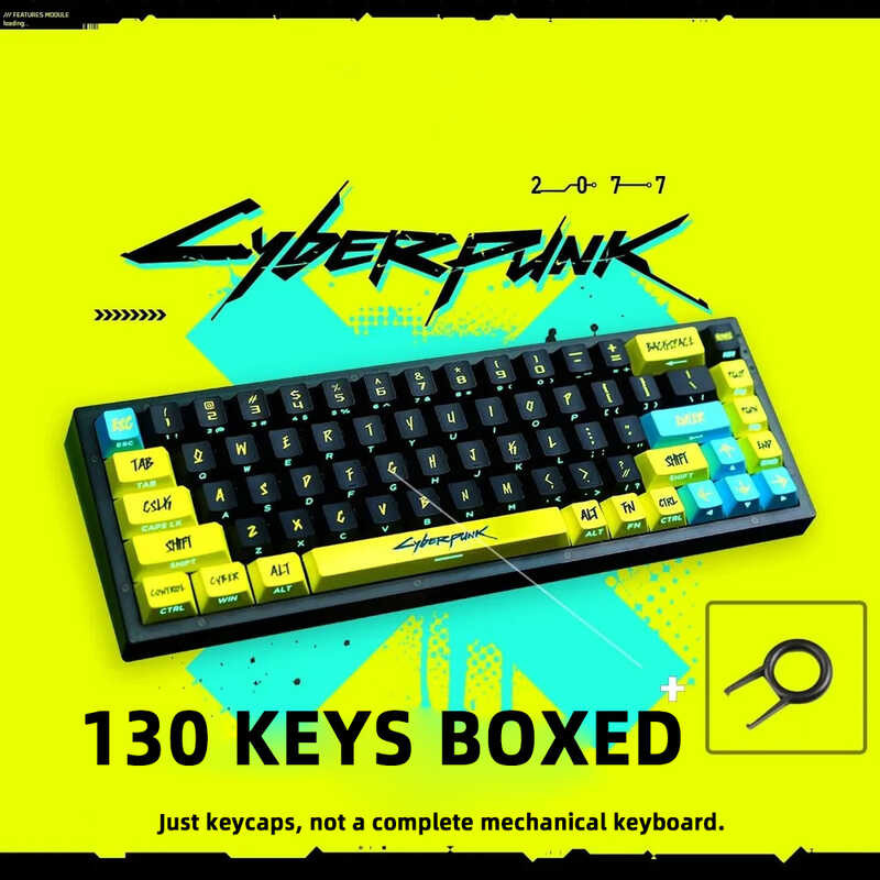 979 130 Keys & Cyberpunk Side Shine Through PBT Dye-Sub Cherry Profile ...