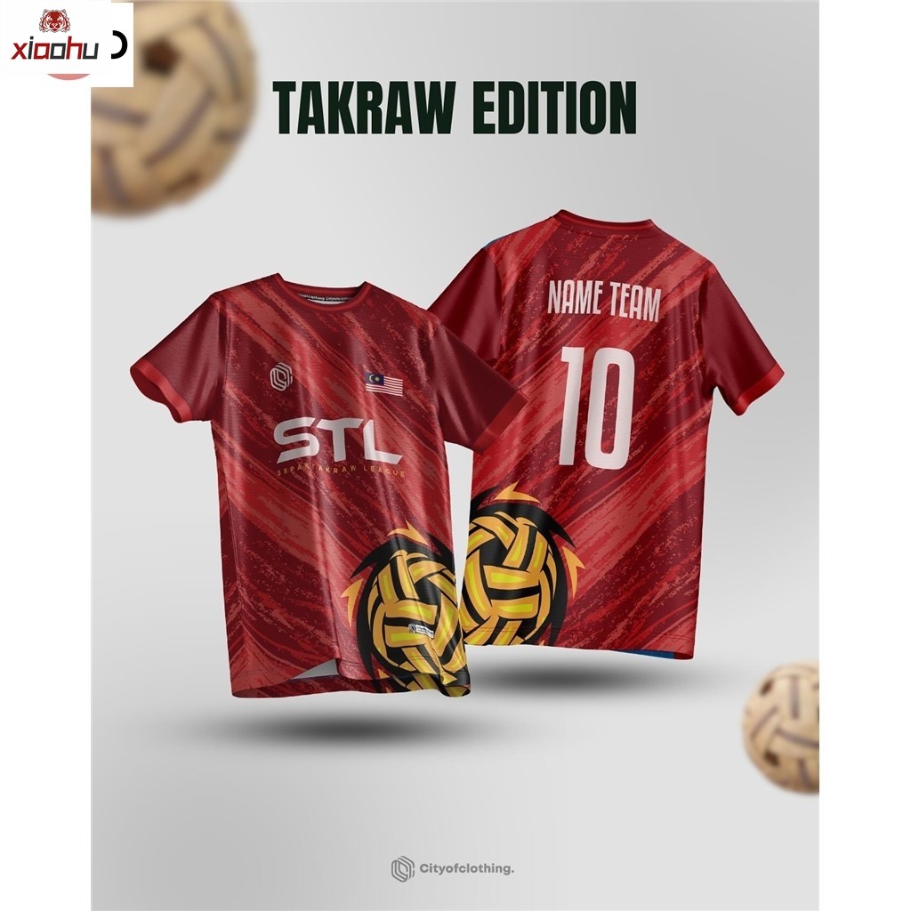 【Free Custom Name & Number】STL Sepak Takraw League Full Sublimation Jersey T-shirt xiaohu ...