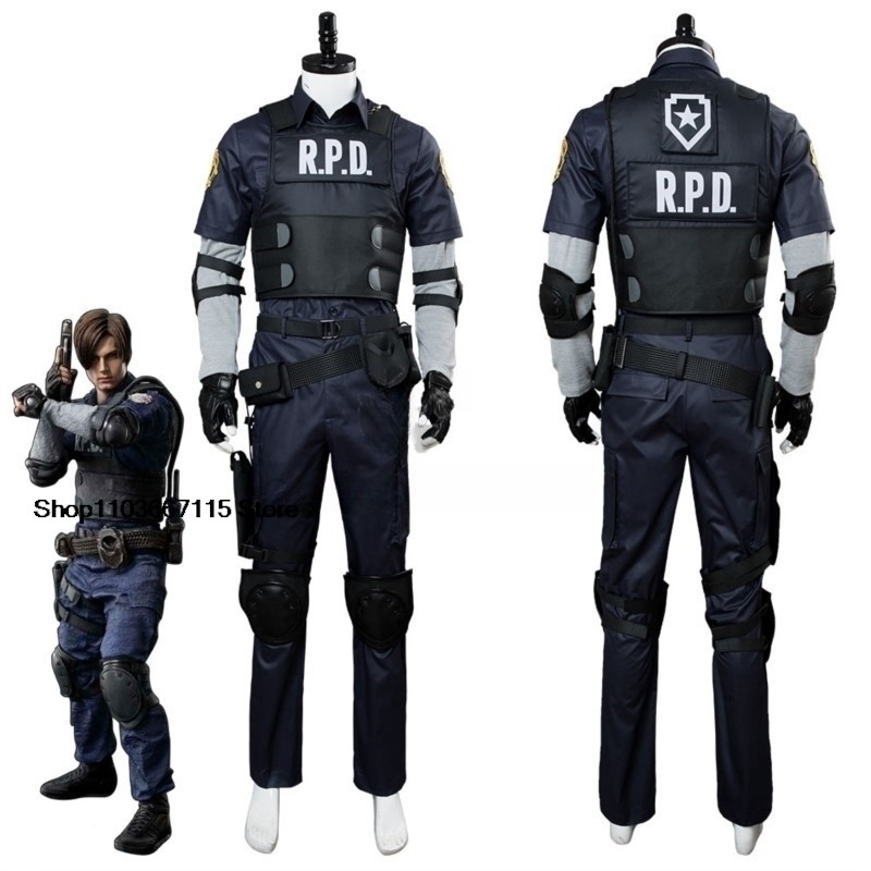 §≈ Biohazard 4 Remake Leon S Kennedy Evil Cosplay Costume Jacket Coat ...