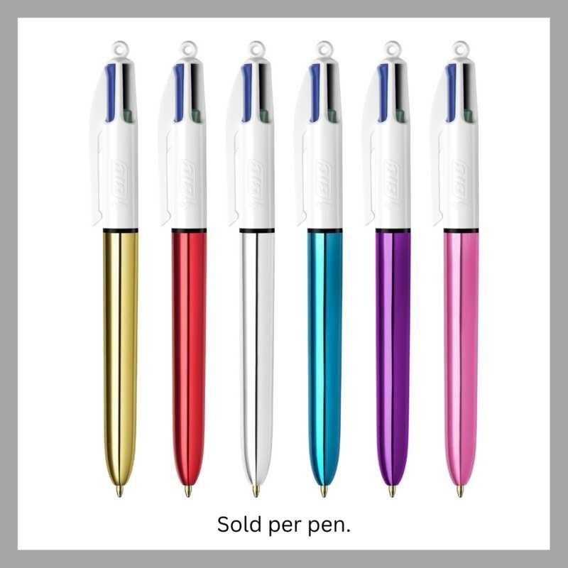 2025 BIC 4-Color Shine Retractable Ball Pen, Medium Point (1.0mm) na ...