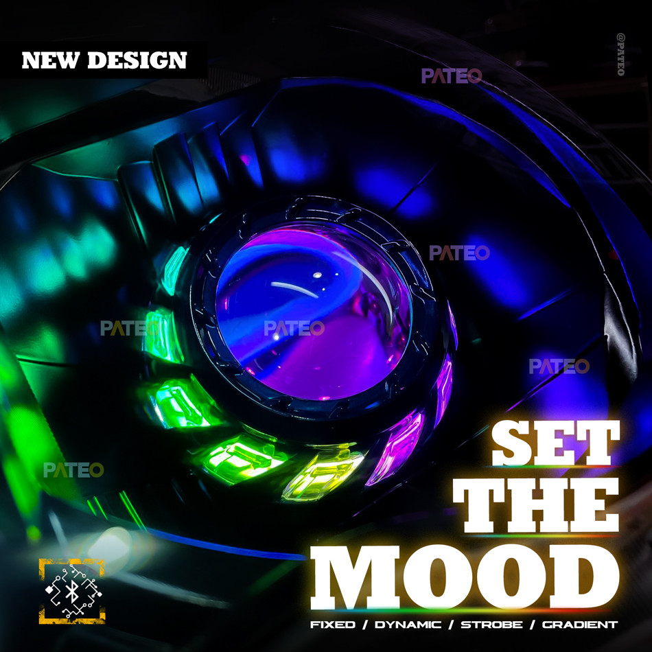 RGB Angel Eyes Dynamic Sequential Halo Shrouds APP Control For 3.0 inch ...