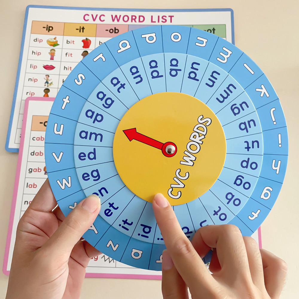 CVC Word Matching Turntable Spinner for Kids Interactive Activities ...