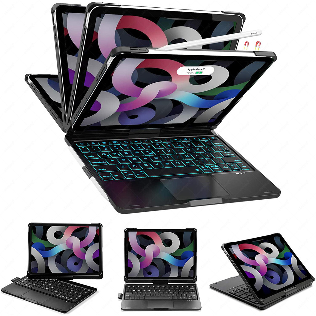 360 Rotate Keyboard Case For iPad 10Gen 2022 11th A16 10.9 Air 11 13 M3 ...