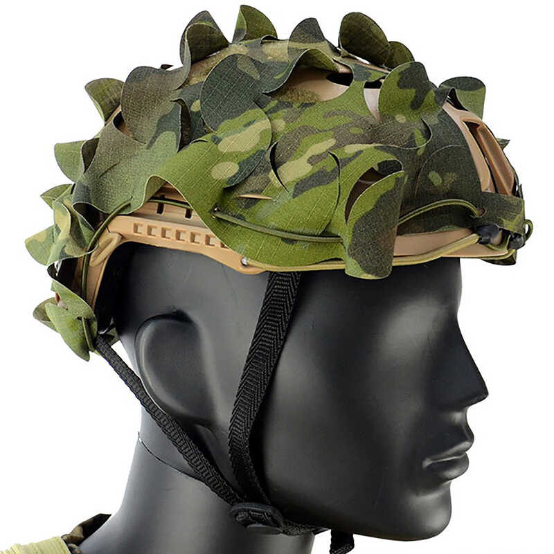 3D Camo Net Airsoft Cover Laser Cut Nylon Drawstring Helmet Scrim CS ...