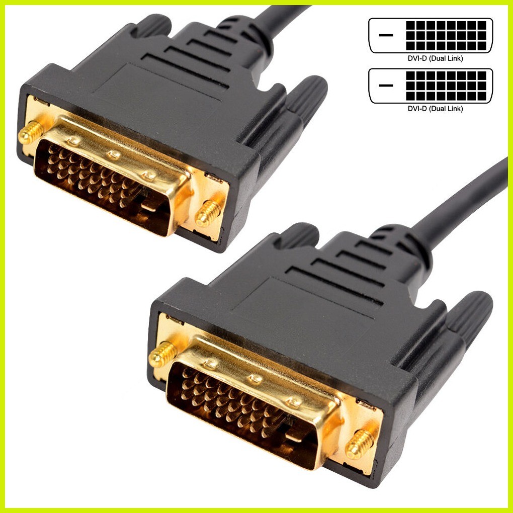 ♀ 1.5M DVI CABLE 24+1 Bi-Directional Male to Male Video Dual Link TV ...