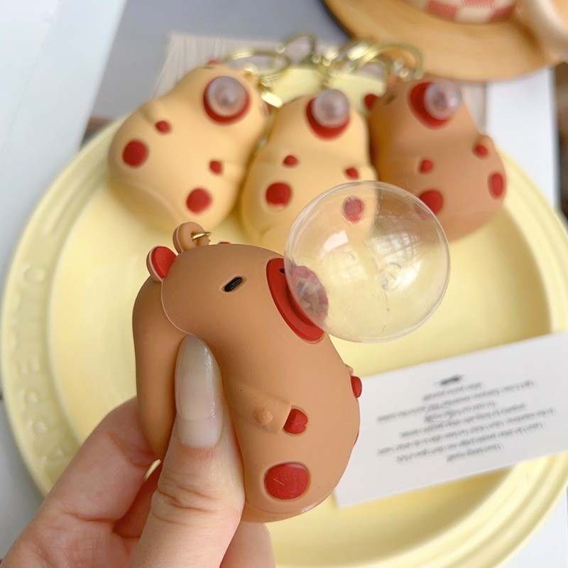 Cute Capybara Squeeze Bubble Spitting Toys Office Stress Relief ...