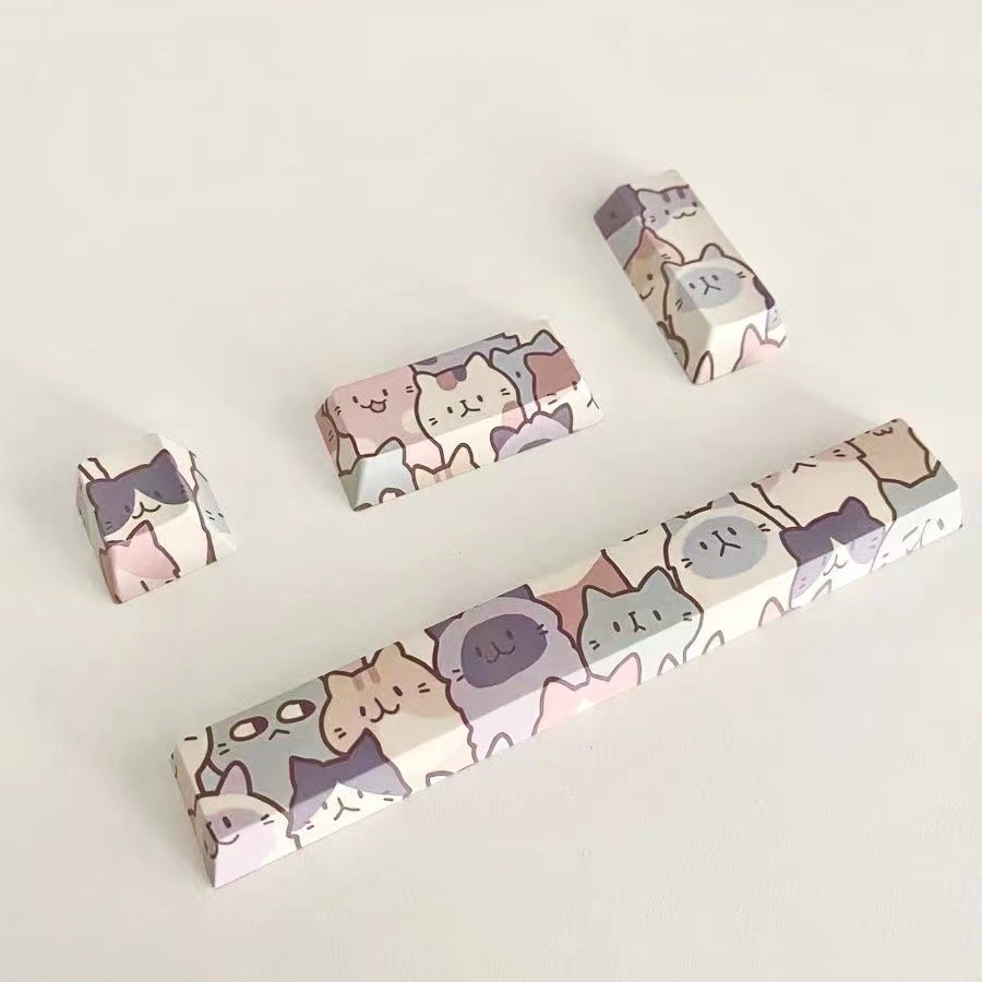 Totoro/MeowMeow/Nintendo Theme cherry profile 5-sided sublimation PBT ...