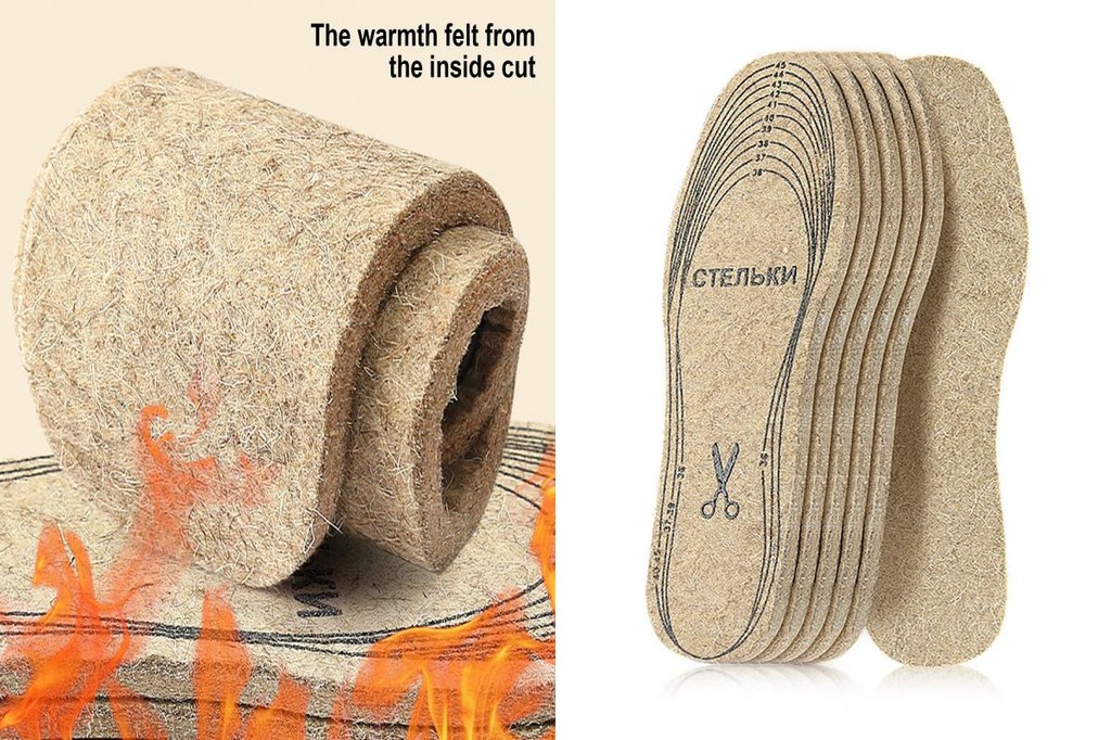 Ber Diy Shoe Inserts Cozy Wool Felt Insoles for Men and Women Winter ...