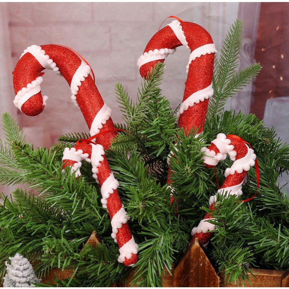 Christmas Red White Stripes Candy Canes Decor Xmas Tree Fashion Hanging ...