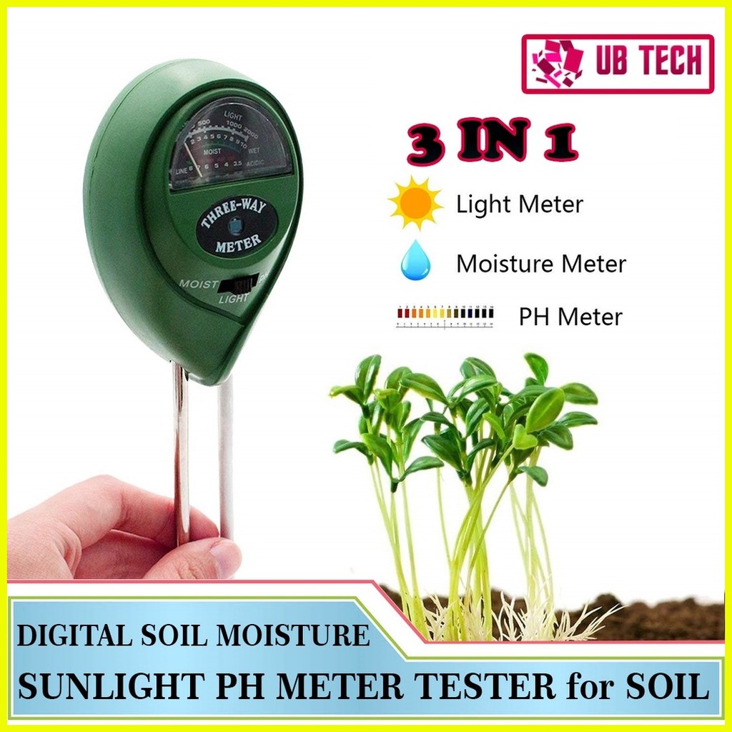 3 in 1 Digital Soil Moisture Sunlight PH Meter Tester for Soil ...