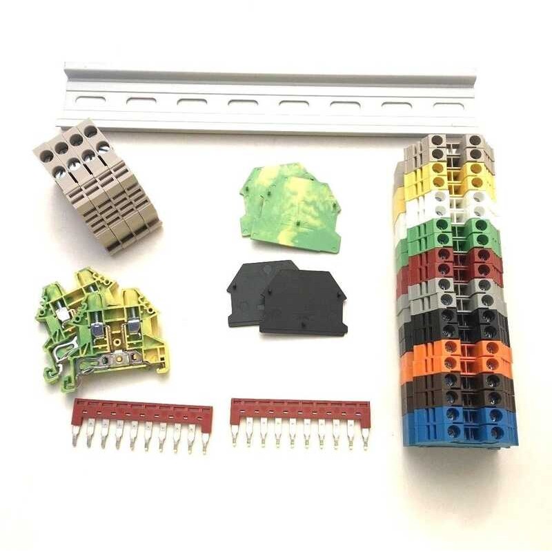 color DIN Each rail terminal block kit Dinkle 20 DK4N 10 AWG ...