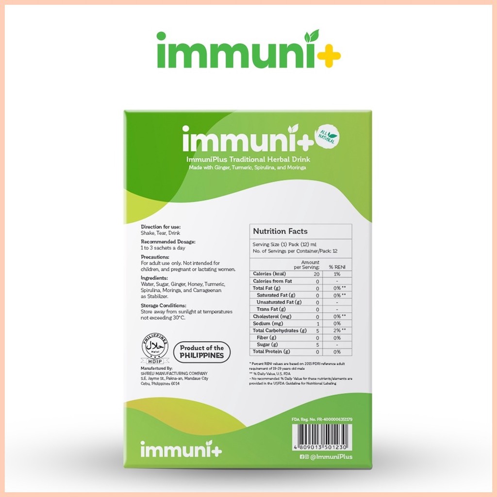 Immuni+ (ImmuniPlus) Traditional Herbal Drink (1 Box = 12 sachets) | Shopee Philippines