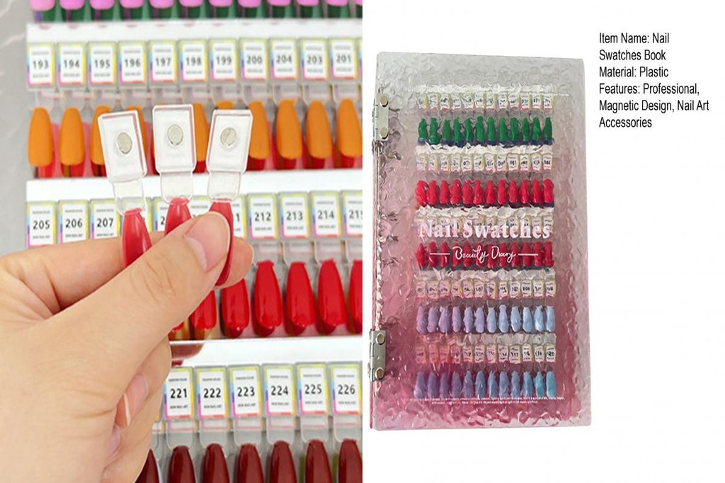 Magnetic nail sample display is equipped with 120/180/240 self-adhesive ...