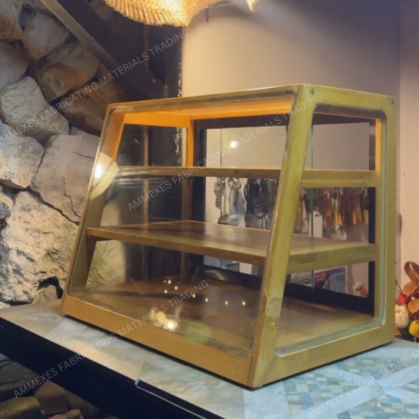 ORION: (ALL WOOD) 3 Layer Slanted type Pastry Bread Food Display Case ...