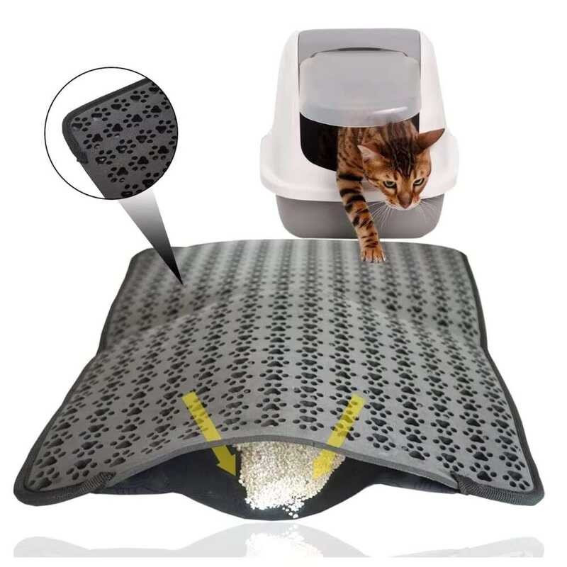 Cat Litter Mat Waste Trap Mat Double Layer Special Design Urine ...