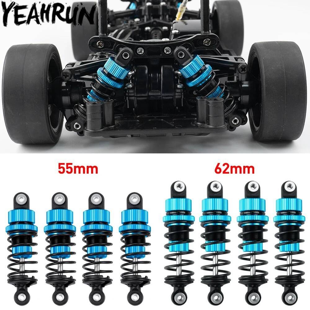 YEAHRUN 4PCS Aluminum Shocks Absorbers Front Rear Oil Damper 55/62mm ...