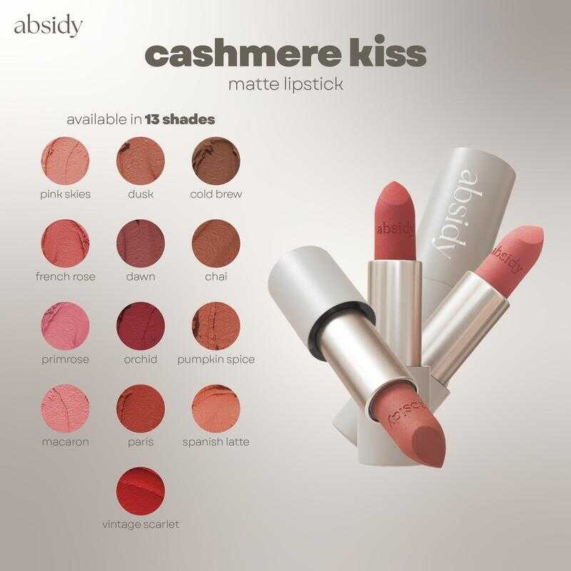 Absidy Cashmere Kiss Soft Matte Lipsticks Makeup Creamy & Buildable ...