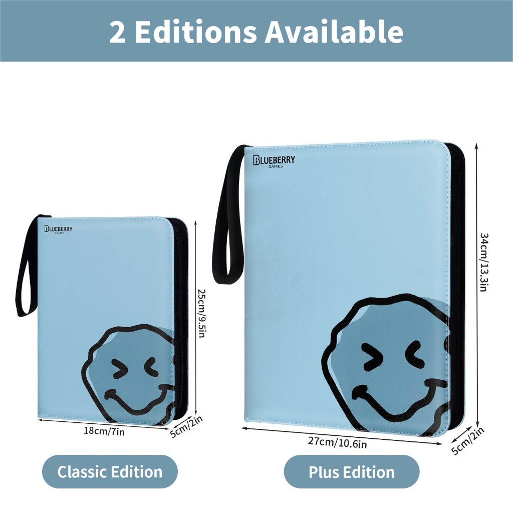 Blueberry Binder Album Lagoon Blue Leather Zipper Pocket Pokemon Lomo ...