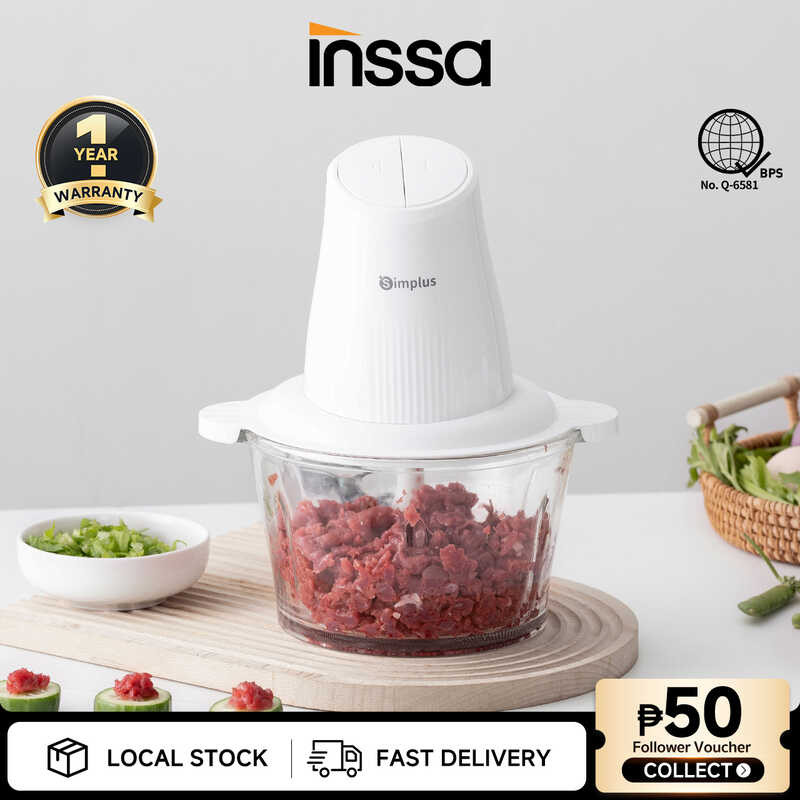 Inssa × Simplus Meat Grinder 2L Electric Food Processor 300W ...