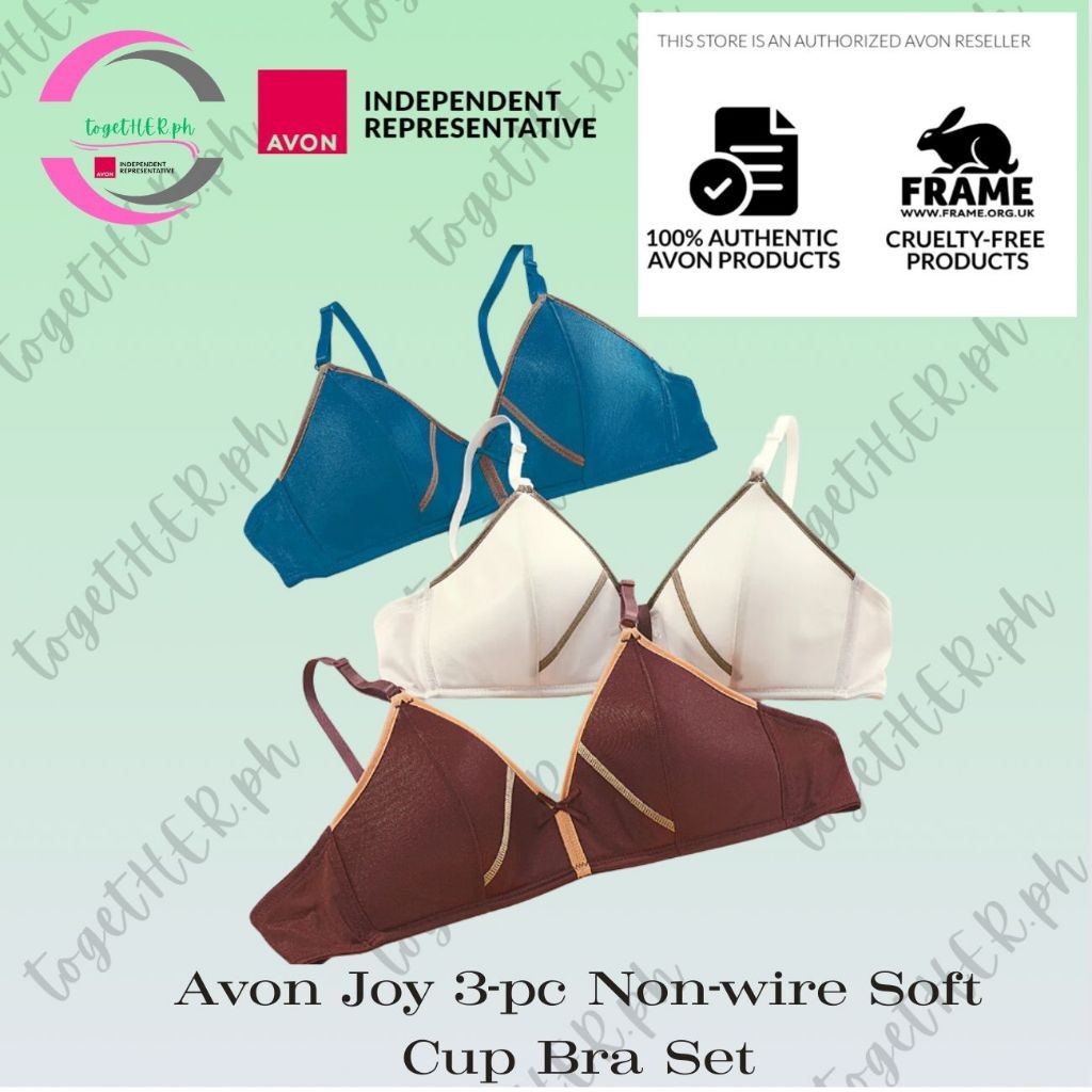 Avon Joy 3-pc Non-wire Soft Cup Bra Set | Shopee Philippines
