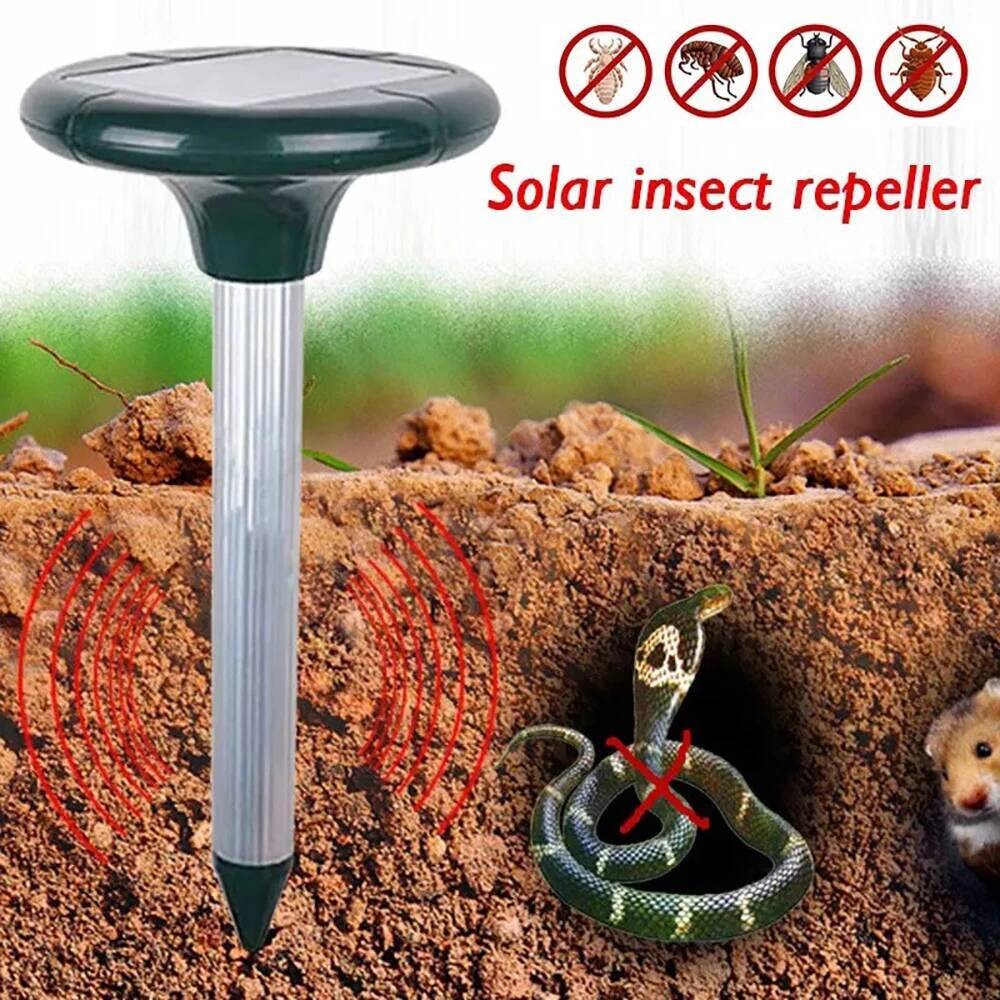Mole Solar snakes voles rodents Repeller Outdoor Ultrasonic Waterproof ...