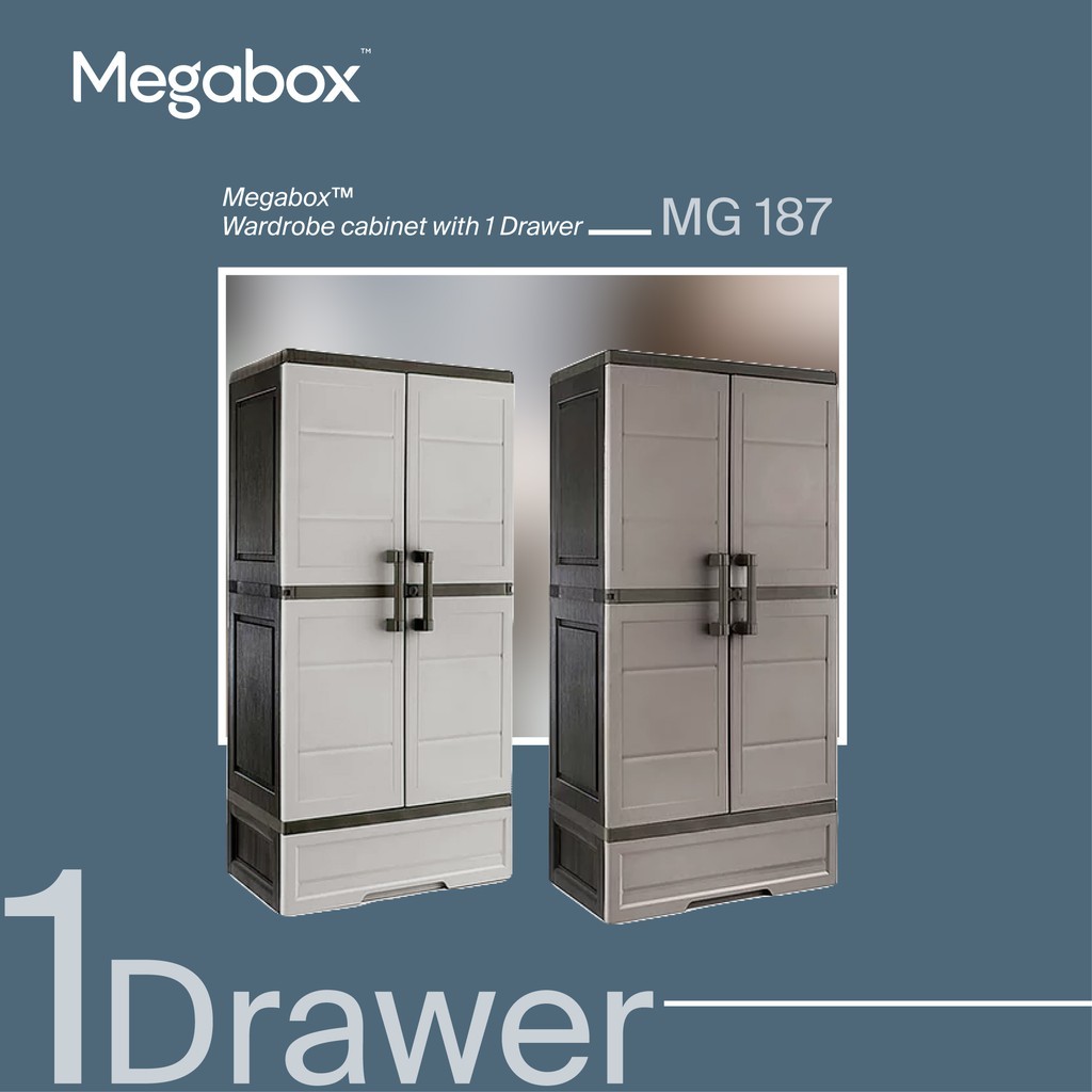 Megabox MG 187 Wardrobe Cabinet With 1 Drawers | Shopee Philippines