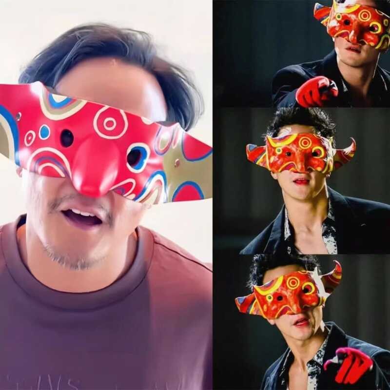 Wu Yanzu Mask Azu Mask Halloween Wu Yanzu Same Mask Handsome Half Face ...