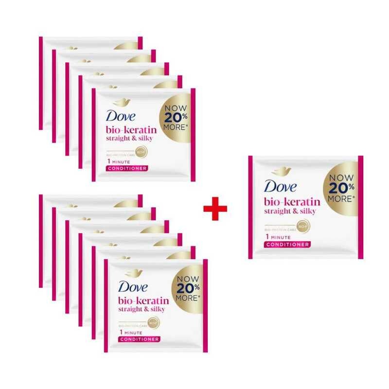 DOVE Hair Conditioner Straight & Silky 12Ml 11+1 Sachets, Hair Healthy ...