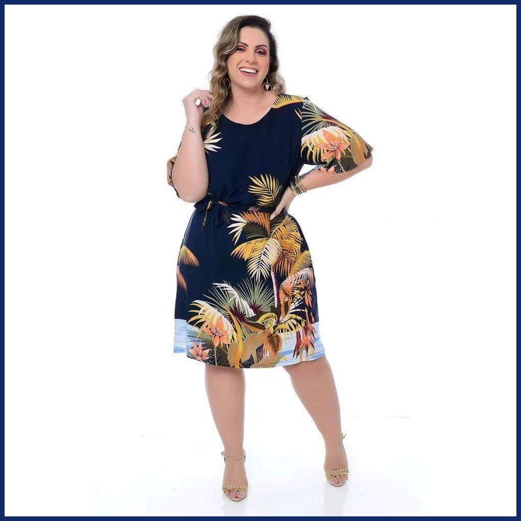 Plus size casual vintage floral shift elegant party dress #132 | Shopee ...