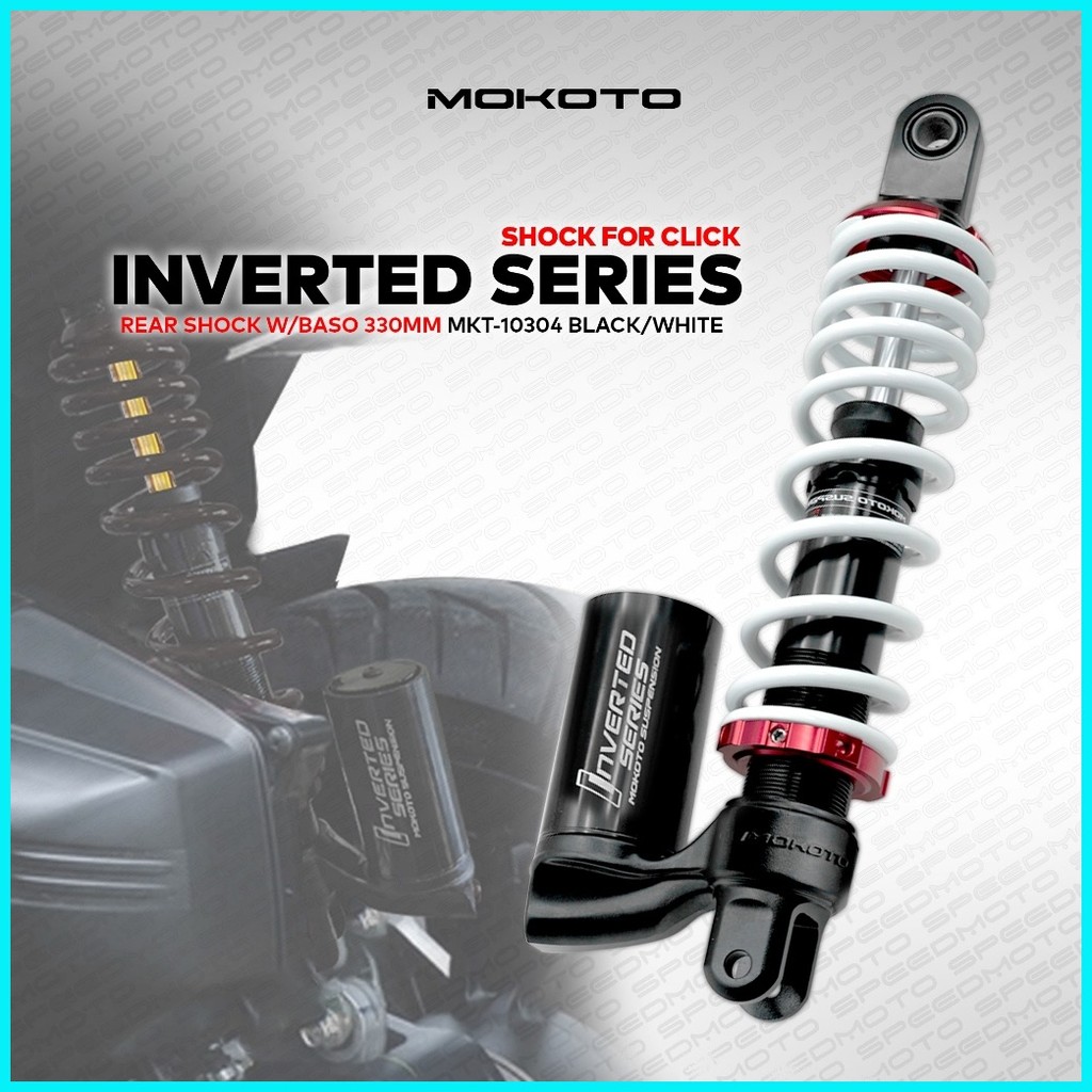 MOKOTO REAR SHOCK FOR CLICK INVERTED SERIES 330MM ONE PIECE WITH BASO ...
