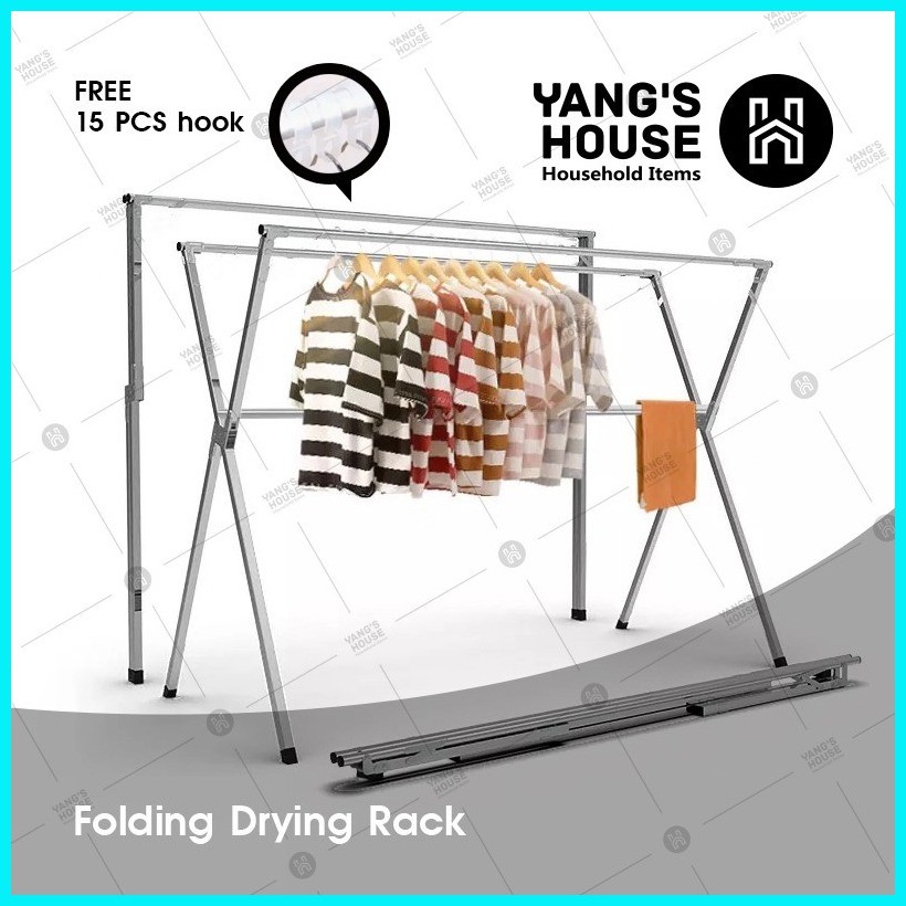 Foldable Sampayan Stainless Steel Clothes Rack Laundry Drying Rack ...