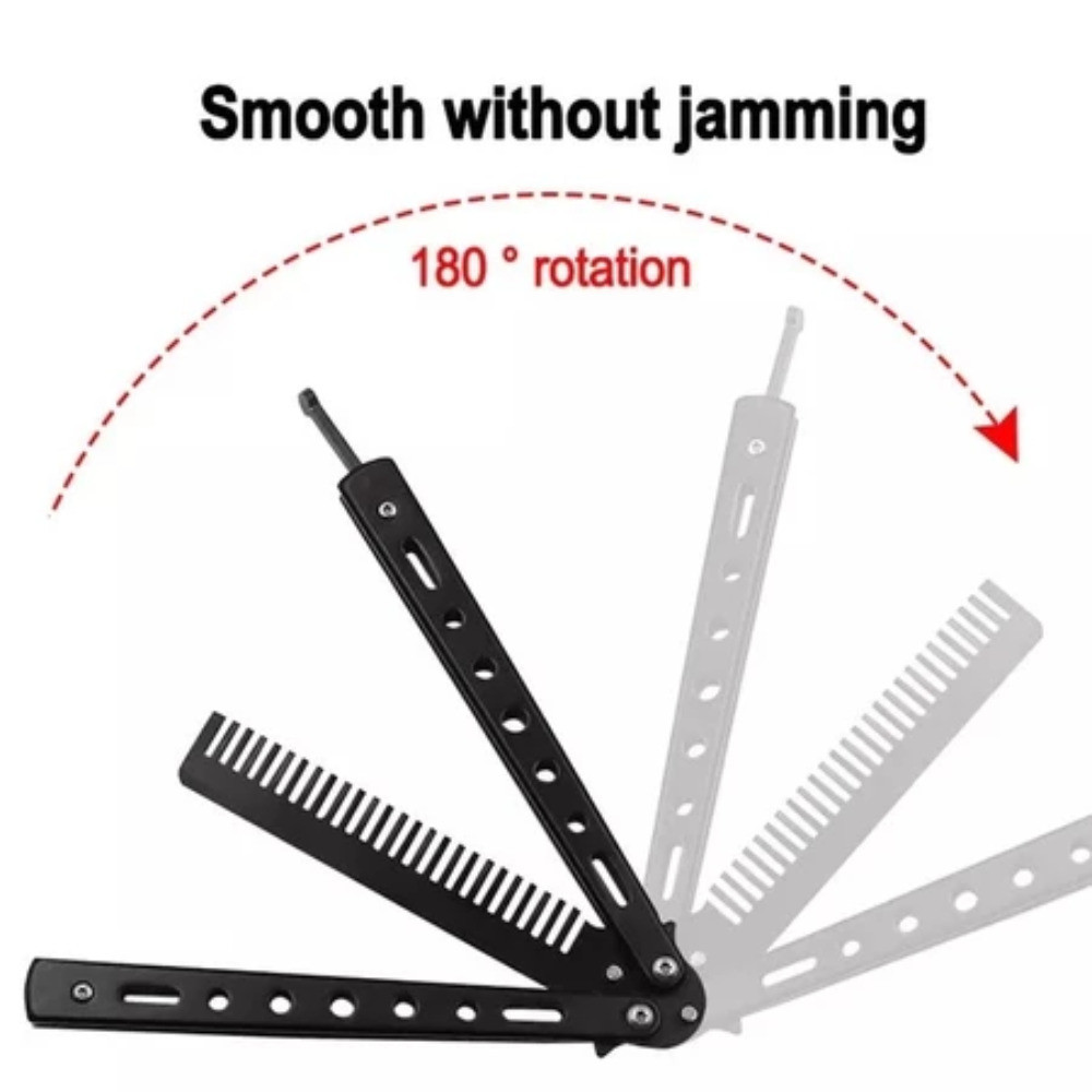 Butterfly Hair Comb Practice Combs Foldable Stainless Steel Trainer ...