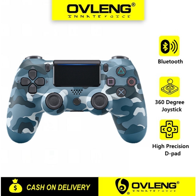 Ovleng Double Motor Vibration Wireless Game Controller for P4 | Shopee ...