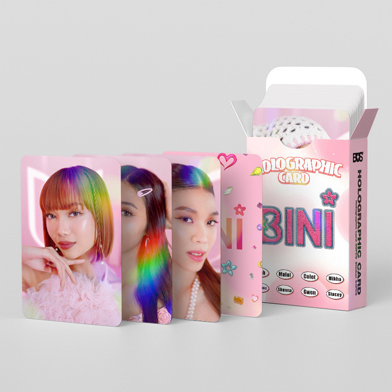 124 LOMO small card girl group BINI laser card exquisite sticker star ...