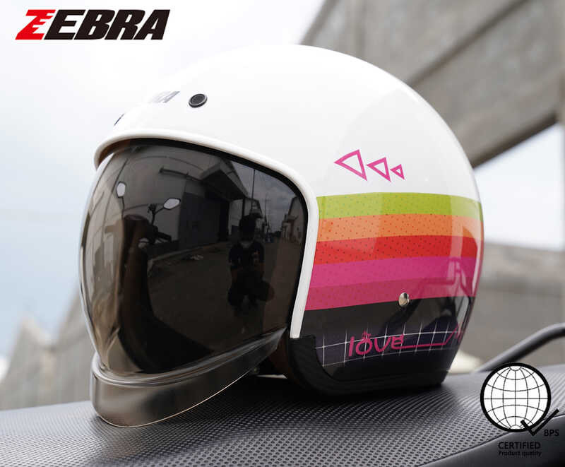 Zebra Men Motorcycle Half Face Helmet Women Universal Retro Motor ...