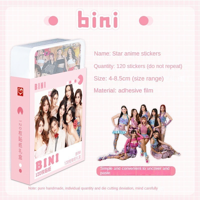 120 Pcs BINI Stickers Aiah Colet Maloi Gwen Stacey Mikha Jhoanna Sheena ...