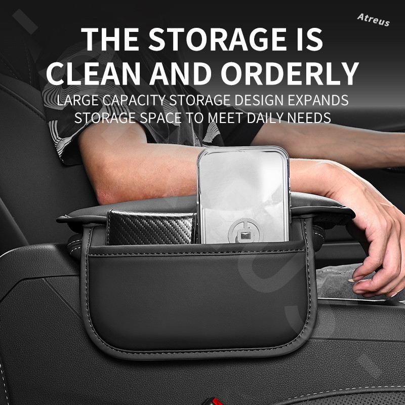 Toyota GR TRD Car Armrest Pad Leather Center Console Armrest Storage ...