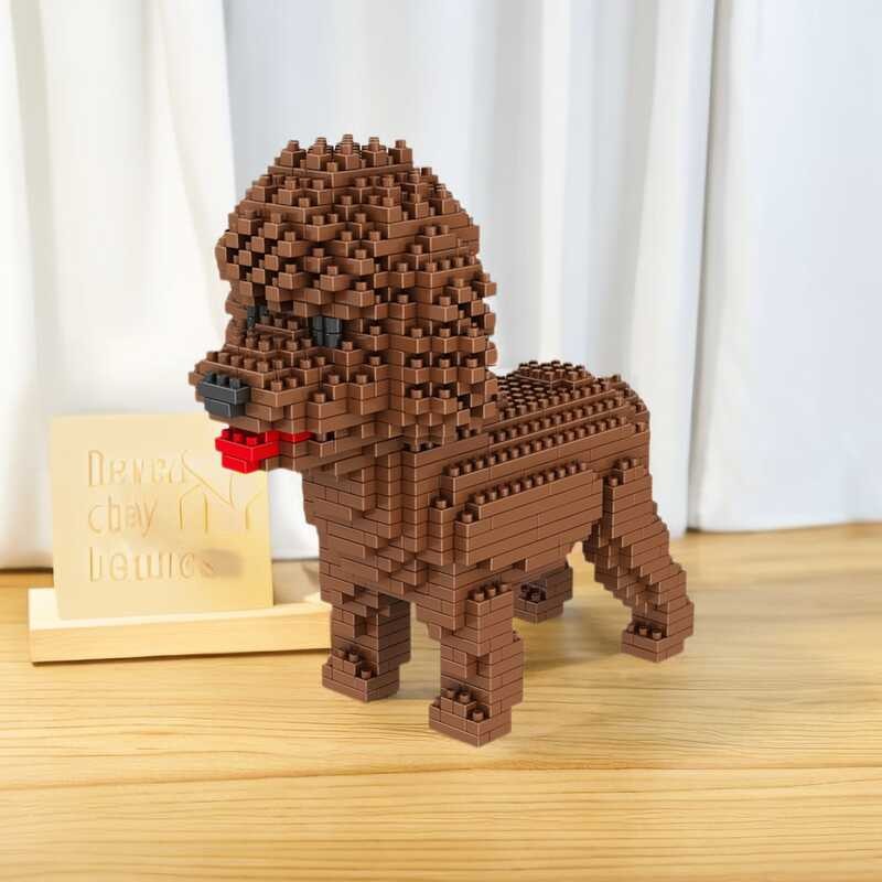 HLL Teddy Bear Dog Building Block Bricks Set, DIY Pet Model Toys for ...