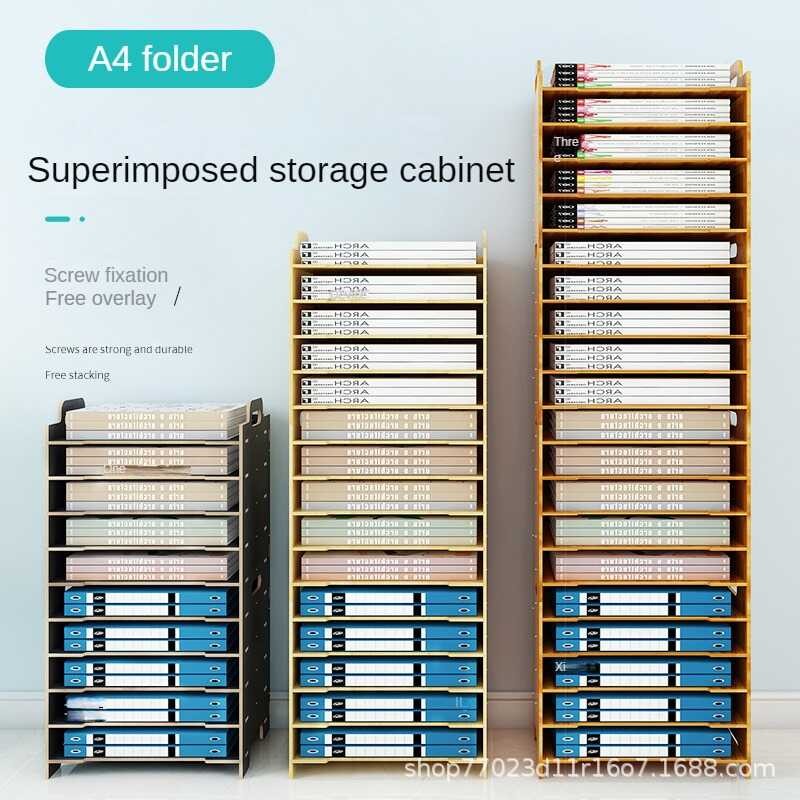 Bookshelf Desk Folder Book Office Paper Storage Box File Rack Organizer ...
