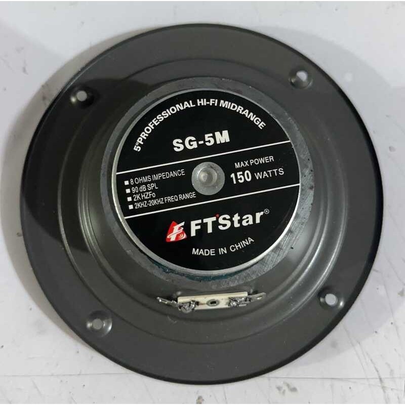 FT STAR Midrange Speaker 5" inches 8 ohms 150 watts ≤ w/ Free Capacito ...